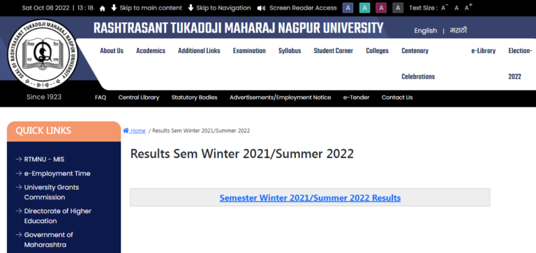 RTMNU BBA 2 Sem Result Summer 2022 Download