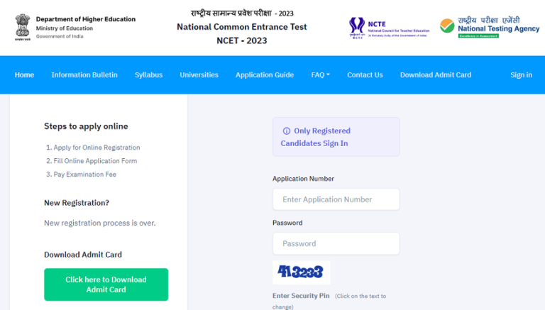 NCET Result 2023 released at ncet.samarth.ac.in direct link here