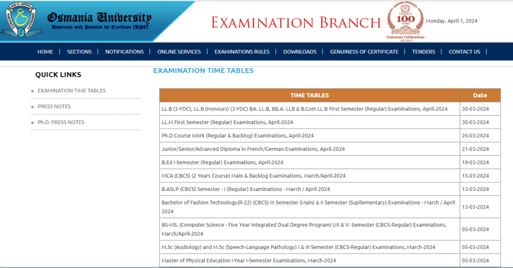 RTMNU Time Table Summer 2024 For BA BCom BBA BCCA MA MCcom MSc