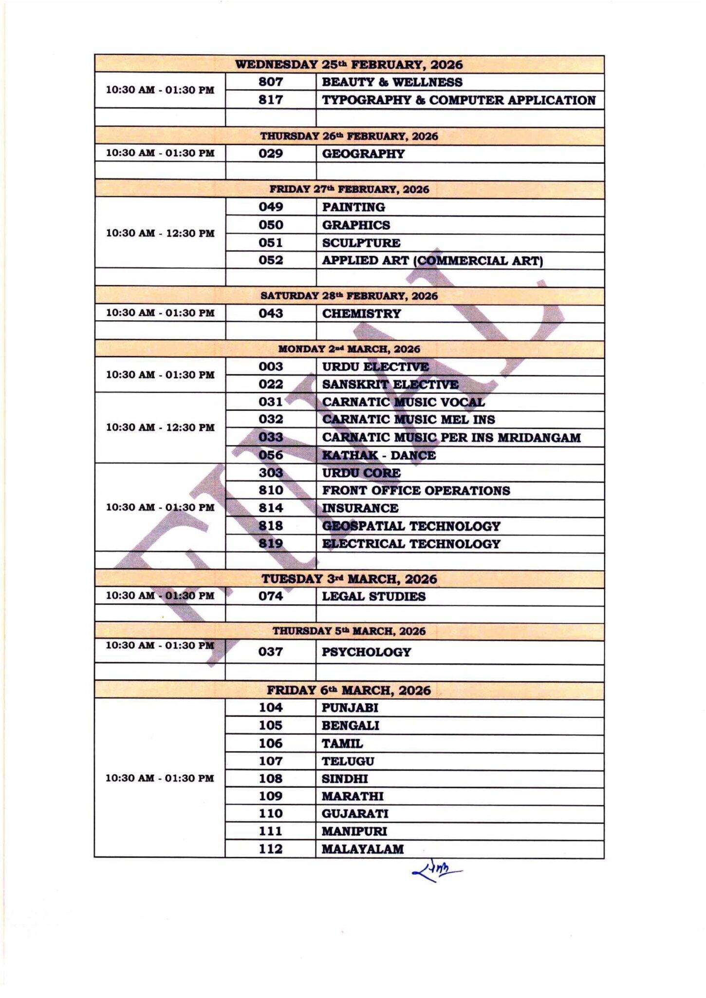 Central Board of Secondary Education (CBSE) 10th and 12th Time Table ...
